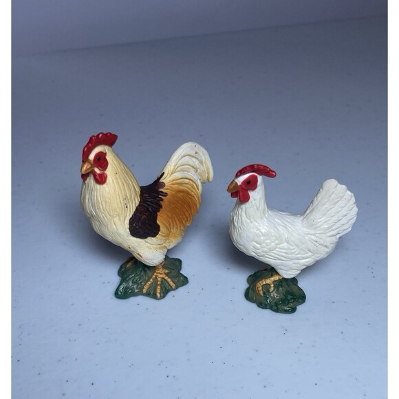 schleich | Toys | 998 Schleich Germany Pvc Rooster Hen Chickens White ...